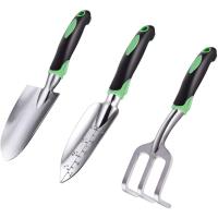 China Heavy Duty Cast 3PCS Garden Tool Set Aluminum With Ergonomic Rubberized Non Slip Grip for sale