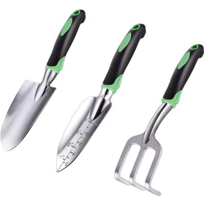China Heavy Duty Cast 3PCS Garden Tool Set Aluminum With Ergonomic Rubberized Non Slip Grip for sale
