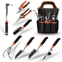 China Horticultural Set 9/7/25/50pcs Aluminum Alloy Garden Tools Set Bicolor Handle for Woman Kids for sale