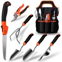 China Horticultural Set 9/7/25/50pcs Aluminum Alloy Garden Tools Set Bicolor Handle for Woman Kids for sale