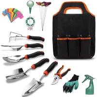 China Horticultural Set 9/7/25/50pcs Aluminum Alloy Garden Tools Set Bicolor Handle for Woman Kids for sale