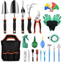 China Horticultural Set 9/7/25/50pcs Aluminum Alloy Garden Tools Set Bicolor Handle for Woman Kids for sale