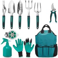 China Durable Heavy Duty Tool Set Canvas Bag Combination Kit Aluminum Shovel Garden Scissors with Cloth Bucket for sale