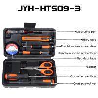 China JYH-HTS09-3 Household Tool Sets 9PCS Hardware Hand Tools Car Repair Toolbox for sale