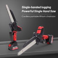 China Portable Handheld Chainsaw 8-Inch Chain saw with 2 Pack 2000mAh Batteries Mini Chainsaw for Wood Cutting Tree for sale