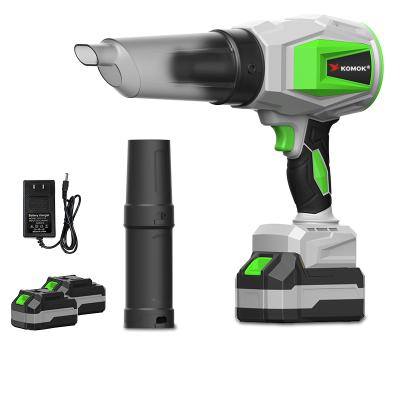 China 2-in-1 Variable Speed Electric Leaf Blower Vacuum, 52 m/s, 395 CFM,  21V Cordless with 2*2000mAh Batteries for Cleaning Patios Cars and Garden Corners for sale