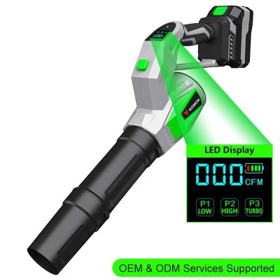 China 550W Brushless Leaf Blower Factory Direct | 21V 535CFM High Power Cordless Jet Blower with 180-Degree Rotating Grip & 3-Speed LED Screen | Bulk Buy Garden Power Tools for sale