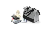 China Custom Logo Grey Wool Felt Bags 23*21*13 Cm Shockproof And Simple Design for sale