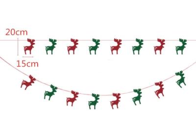 China Flat Deer Pattern Felt Christmas Decorations 21*15 Cm Easy Wall Hung Installation for sale