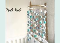 China Handcrafted Diy Felt Ball Mobile , 100% New Zealand Wool Felt Ball Baby Mobile for sale