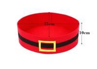 China Santa Belt Pattern Felt Cat Cave , 35*35*10 Cm Breathable Felt Cat House for sale
