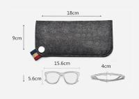 China Custom Laser Printing Wool Felt Bags , Open Type Felt Glasses Pouch for sale