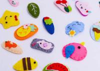 China Cute Felt Fabric Crafts Cartoon Animals Fruit Pattern Hairpin Eco Friendly for sale