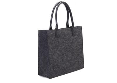 China Laser Printing Comfortable Leather Handle 30cm*0.3m Felt Handbag for sale