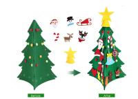 China Toddler Friendly Home Decorations 31pcs Diy 3d Felt Christmas Tree for sale