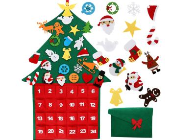 China Countdown Calendar 29Pcs Ornaments Felt Christmas Decorations for sale