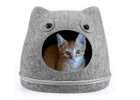 China Cozy Bed House EN71 13x16 Felt Cat Cave With Zipper for sale