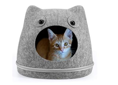 China Cozy Bed House EN71 13x16 Felt Cat Cave With Zipper for sale