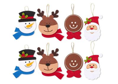China Hanging Decorative Kids 10CM Felt Christmas Ornaments for sale
