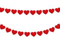 China Red Love Decoration 3mm Felt Heart Garland for sale