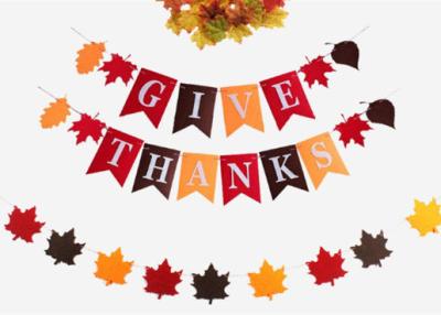 China Give Thanks Unbleached Diy Felt Garland Bunting Banner Party Decoration for sale