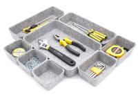 China 8 Pieces Drawer Dividers Organization Grey Felt Boxes for sale