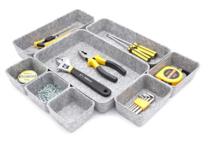 China 8 Pieces Drawer Dividers Organization Grey Felt Boxes for sale