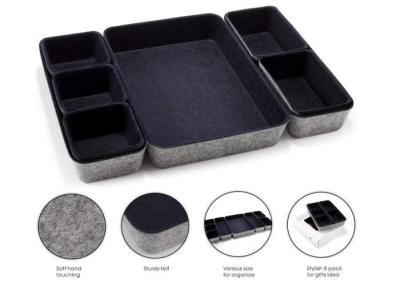China Navy 10.6x7.5x1.8 Felt Storage Boxes For Drawers for sale