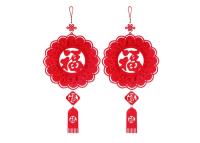 China 25*59cm Felt Holiday Decorations Bright Red Lantern for sale