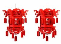 China 25*33cm 3mm Thick Felt Brightness Red Chinese Lanterns for sale