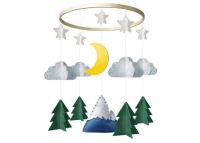 China EN71 Fabrics Starry Woodland Night Felt Nursery Decoration for sale