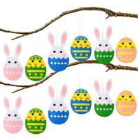 China 12pcs Colorful Egg Shaped EN71 Felt Easter Decorations for sale