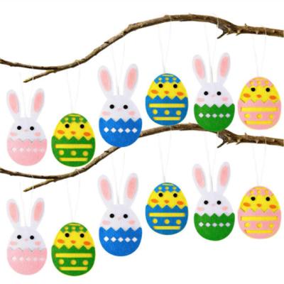China 12pcs Colorful Egg Shaped EN71 Felt Easter Decorations for sale