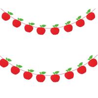 China 4.2*4.8 Inch Back To School 2mm Felt Apple Pattern Flags Classroom Decorations for sale