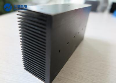 China Black Powder Coated 6063 T5 Extruded Aluminum Heat Sink for Power Transformer 5.8m Length for sale