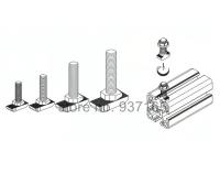China Silver M8x16 M8x20 Tee Slot Bolts 3030 Aluminum Extrusion Parts for sale