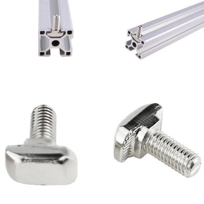 China Silver M8x16 M8x20 Tee Slot Bolts 3030 Aluminum Extrusion Parts for sale