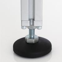 China Skid Resistance Swivel Metal Leveling Feet M10x25 Steel Rubber DIN GB Standard for sale