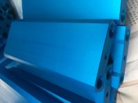 China Ra0.4 Blue Anodized Aluminum 6082T5 T Slot Frame with M6 Holes CNC Milling for sale