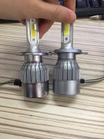 China Aluminum CNC Machined Car LED Headlight Bulbs H7 18W 4000lm 6000K Canbus for sale