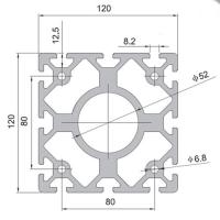 China 120 Series 8.2mm Slotted Aluminum Extrusion Profile 120x120mm for Heavy Duty Warehouse Shelf for sale