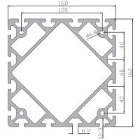 China 160 Series 12.3mm Height T Slot Aluminum Extrusion Profile 18.69kg/m Heavy Duty for sale