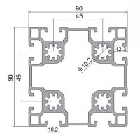 China 90 Series 10.2mm Width Extruded Aluminum T Slot Profile WF-035 Light Duty 6.20 kg/m for sale