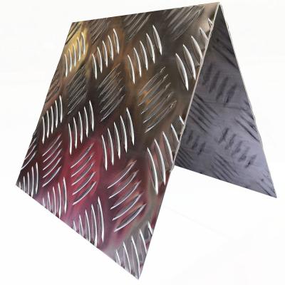 China Aluminum Checkered Plate 1100 3003 5052 5754 Big 5 Bars Diamond Pattern 1mm-7.5mm Thickness for sale