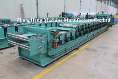 China Colored Steel Corrugated Roof Sheet Roll Forming Machine With Cut To Length Devices for sale