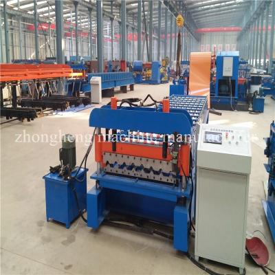 China Fast Speed Zinc Roof Sheet Roll Forming Machine With Electric Cutting 30m/Min for sale