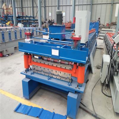 China Electric Cutting Large Span R Roofing Sheet Roll Forming Machine 17 Stations 17.7KW for sale