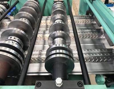 China Galvanized Steel Floor Deck Roll Forming Machine Blue With Plc Control System 45# Steel Rollers for sale