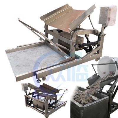 China fish shrimp Processing plant production line feeder electric raw material pouring platform Factory direct sales for sale