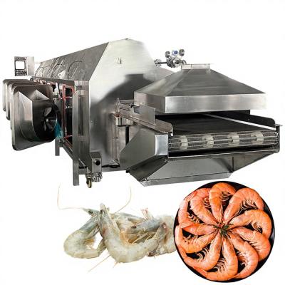 China 700-1000KG/H Automatic Prawn Cooker Stable Seafood Tunnel Cooking Machine Shrimp Water Cooker Automatic Blanching Machine for sale